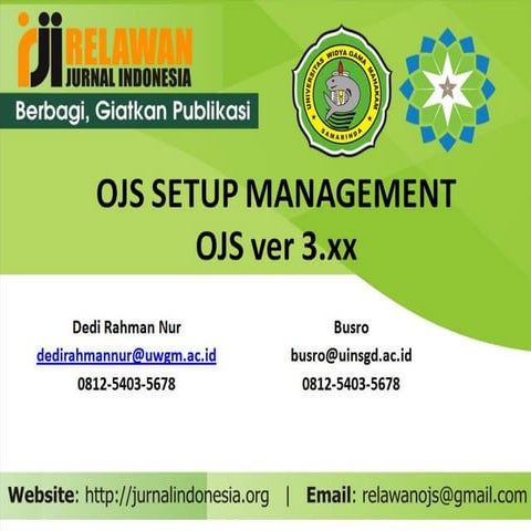 OJS Setup Management for OJS version 3 | PDF