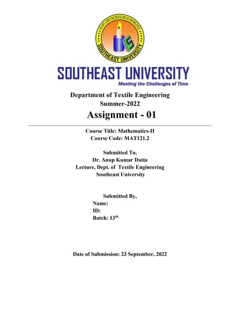 University assignment cover page | PDF
