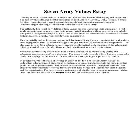 Seven Army Values Essay | PDF