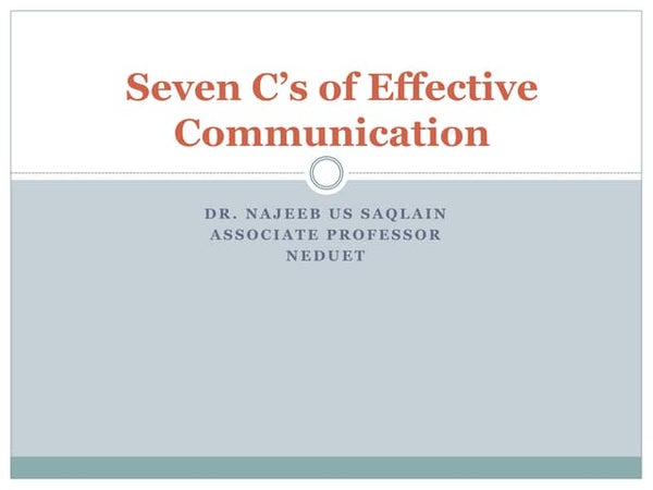 6.essentials Of Effective Communication