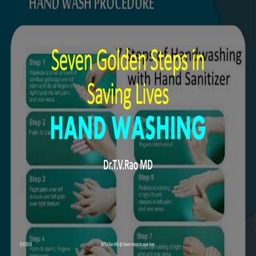 Seven golden steps in saving lives HAND WASHING By Dr.T.V.Rao MD | PPTX