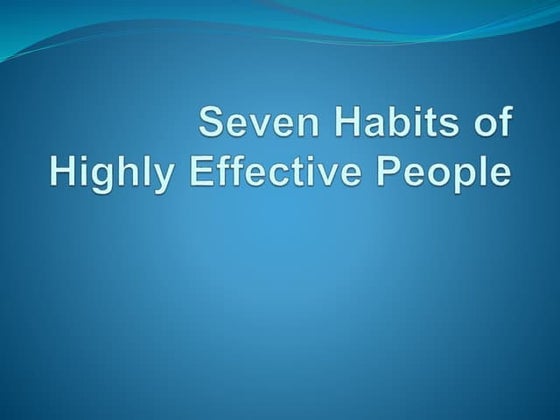 Winning habits | PPT