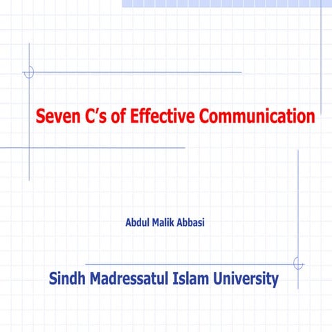 Seven rules for effective communication | PDF