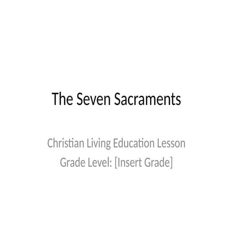 The 7 christian sacraments Picture book | PPTX