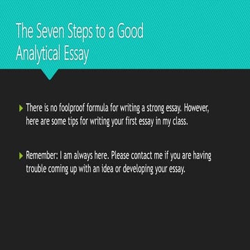 Seven steps to create a literary essay | PPT