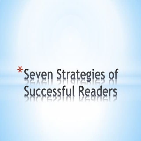 Seven strategies of successful readers | PDF