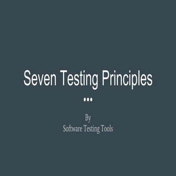 Seven testing principles | PPT