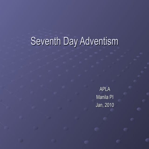 Seventh Day Adventism | PPT