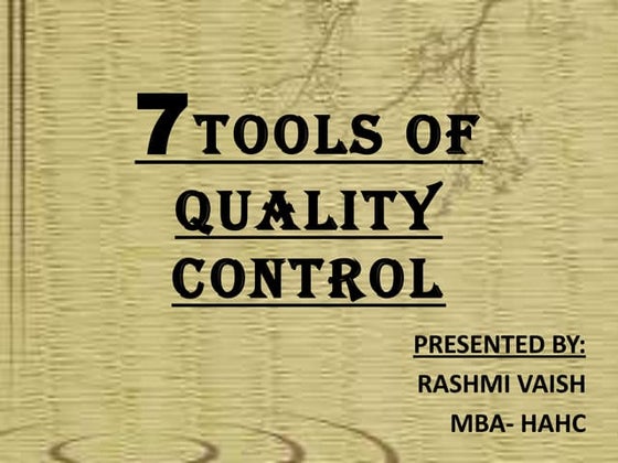 7 qc tools | PPT