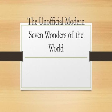 Seven Wonders Of The World | PPT