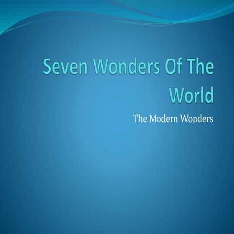 seven wonders of the world | PPTX