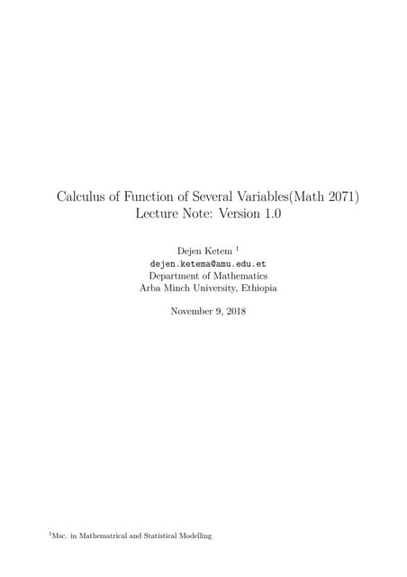 Calculus A Functions Of Several Variables Pdf Physics Science
