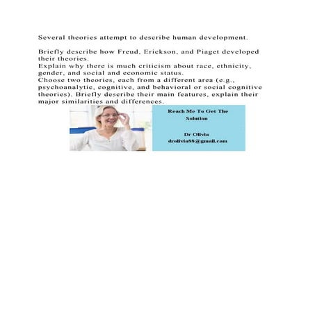 Several theories attempt to describe human development.Briefly d.docx