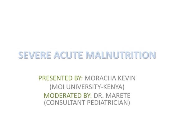 Management of malnutrition | PPT