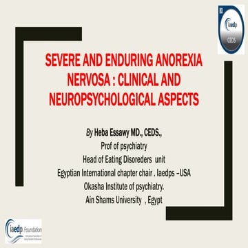 severe and enduring anorexia nervosa : clinical and neuropsychological ...