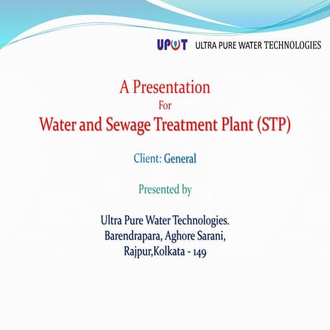 Water treatment using sewage treatment plant | PDF
