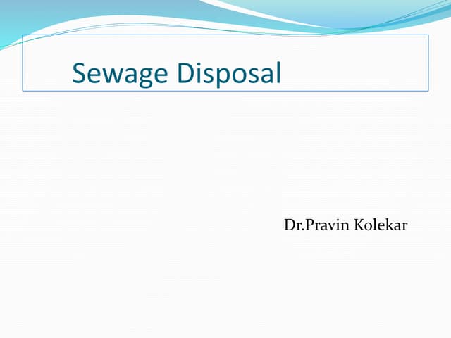 Disposal of wastewater | PPTX