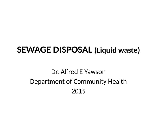 Disposal of wastewater | PPTX