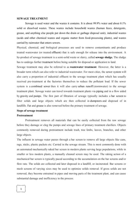 Conventional Wastewater Treatment PROCESS.pdf | Science
