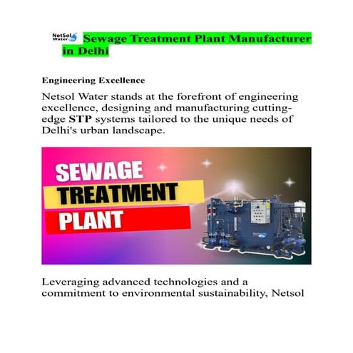 Sewage Treatment Plant | PDF