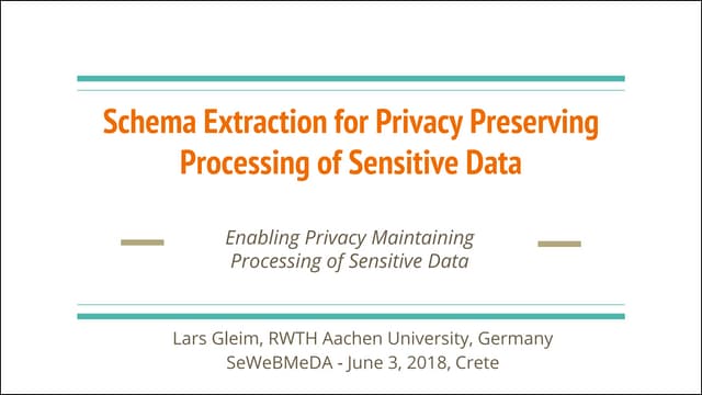 Schema Extraction For Privacy Preserving Processing Of Sensitive Data Ppt