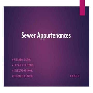 Sewer appurtenances and its type | PPTX