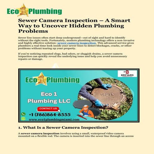 Sewer Camera Inspection – A Smart Way to Uncover Hidden Plumbing ...
