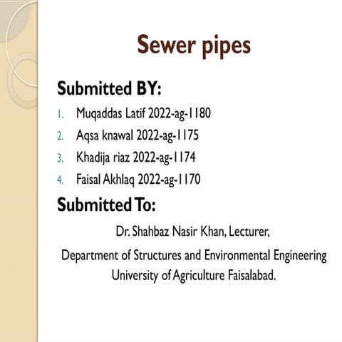 Sewer pipe and its types and uses .pptx