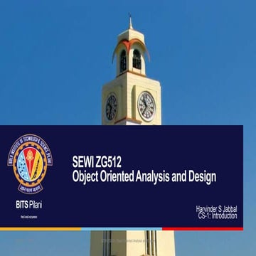 Sewizg512 ooad cs01_introduction | PPT