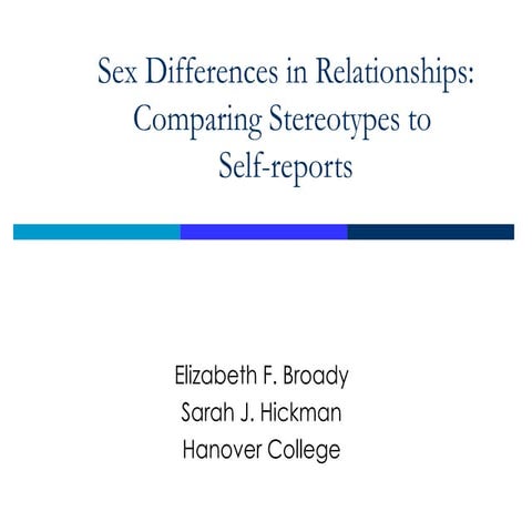 Sex Differences In Relationships | PPT
