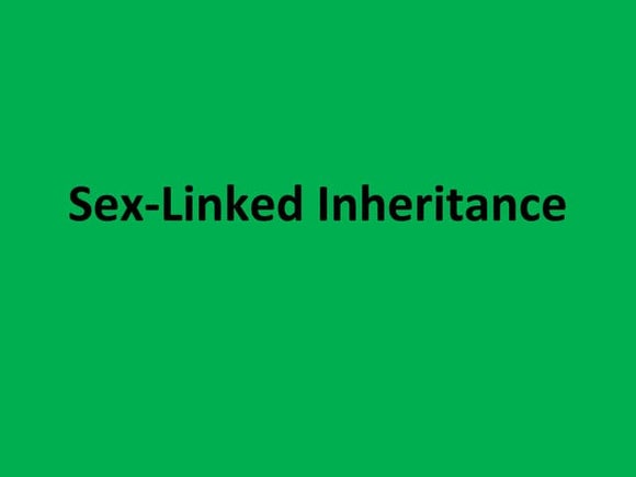 Sex Linked Inheritance Ppt 7071