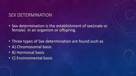 Sex Determination And Linkage Ppt