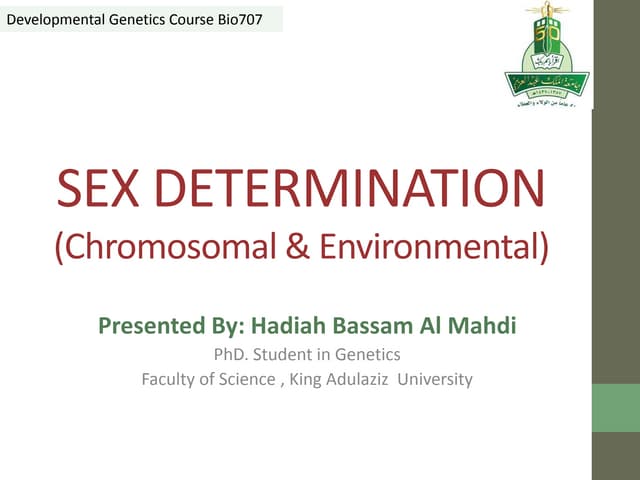 Sex Determination Chromosomal Theory Of Sex Determination Pptx