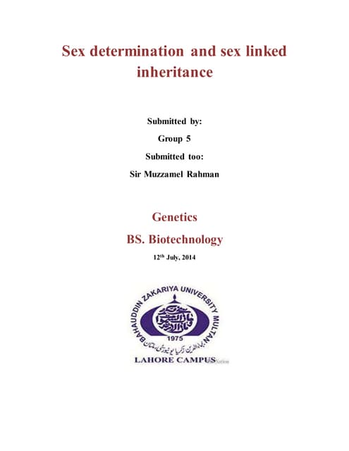 Sex determination & linkage | PPT