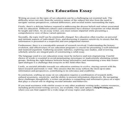 Sex Essay Pdf