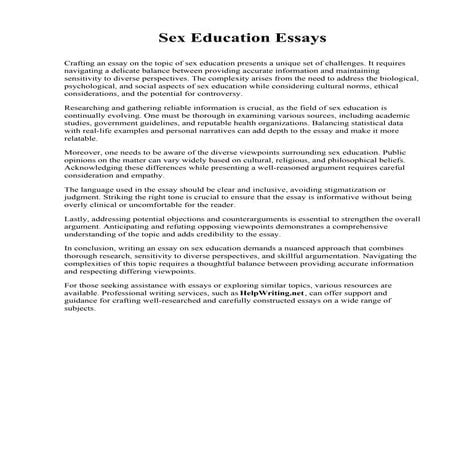 Sex Essaypdf 2263