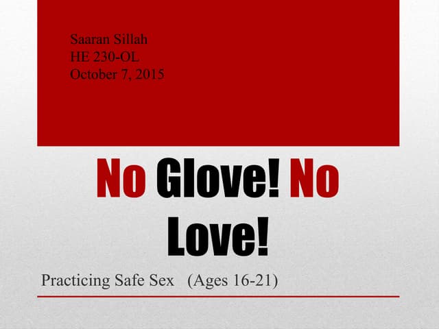 Practicing Safe Sex Saaran S Ppt