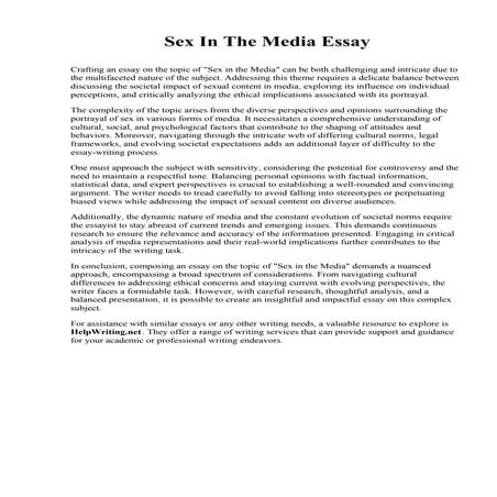 Sex Essay Pdf