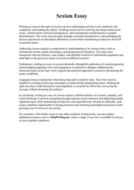 Gender Equality Essay.pdf | Debated Sensitive Social Issues | Sensitive ...