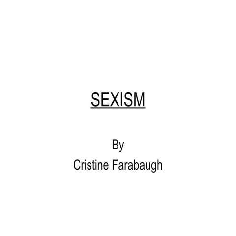 Sexism Presentation Ppt 6461