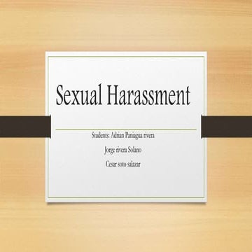 Sexual Harassment at workplace | PPT