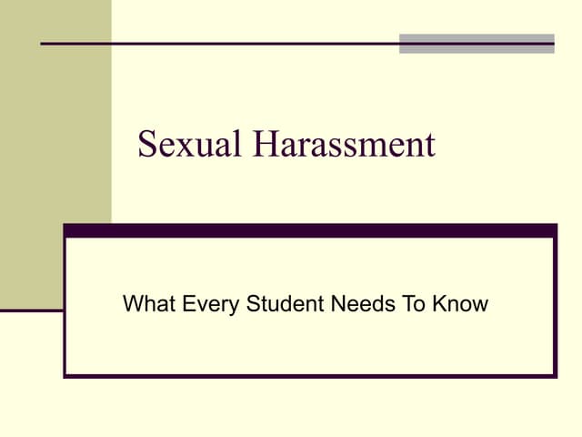 Sexual harassment PPT | PPTX