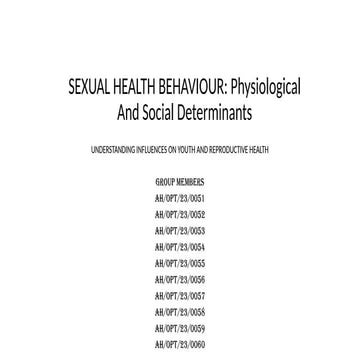 SEXUAL HEALTH BEHAVIOUR.pptx for level 200 | PPTX