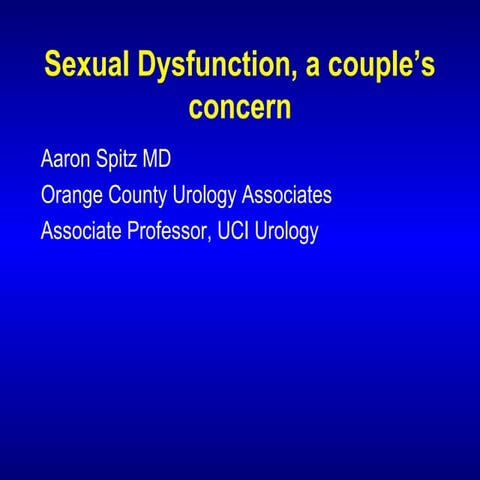 Sexual Dysfunction: A Couple's Concern | PPT