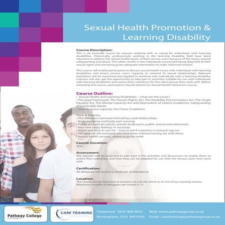 Sexual Health Promotion & Learning Disability Training Courses | PDF ...
