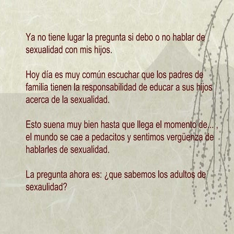 Hablar De Sexualidad A Los Hijos Ppt