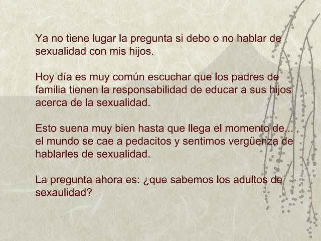 Hablar De Sexualidad A Los Hijos Ppt