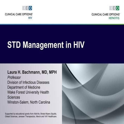 Sexually Transmitted Diseases Management in HIV.2016