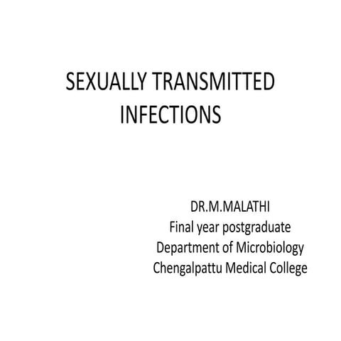 Sexually Transmitted Infections Ppt