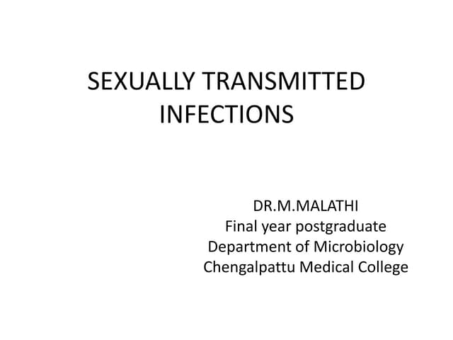 Sexually Transmitted Infections Ppt
